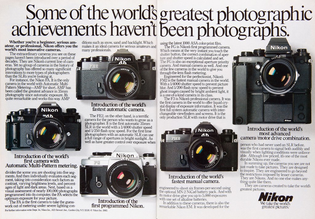 Vintage Photo Ads: Nikon 1970s-80s – Vintage Camera Digest