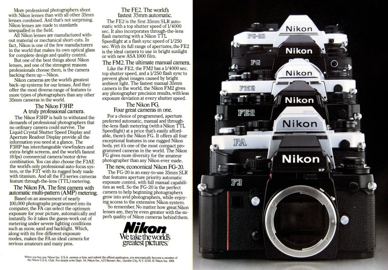 Vintage Photo Ads: Nikon 1970s-80s – Vintage Camera Digest