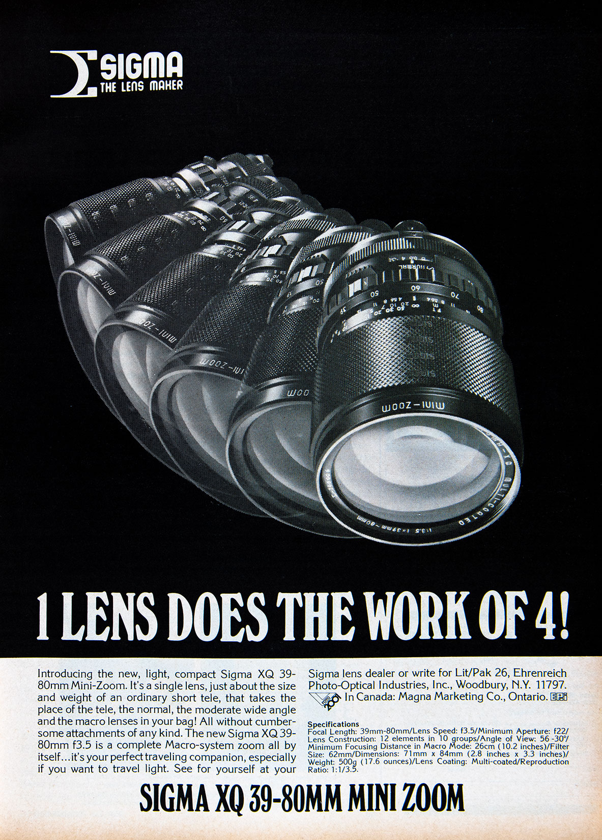 Vintage Photo Ads: Sigma – Vintage Camera Digest